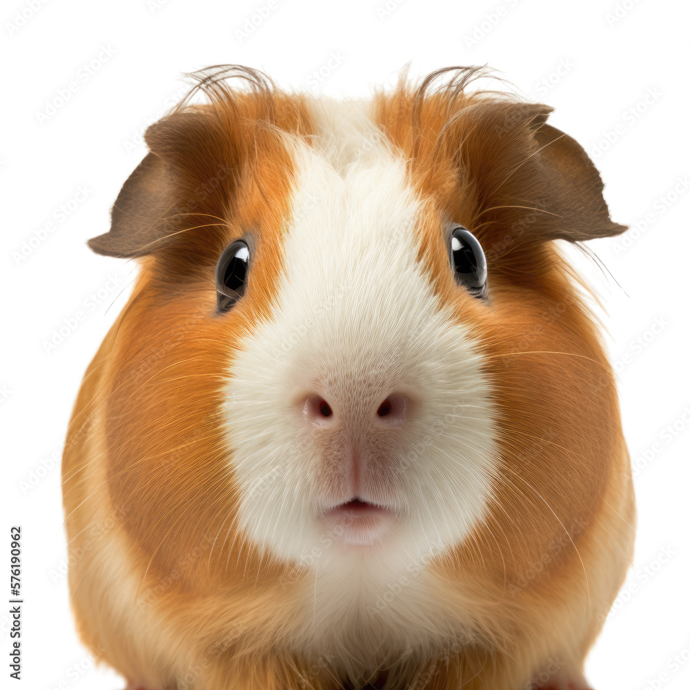 guinea pig face shot , isolated on transparent background cutout ...