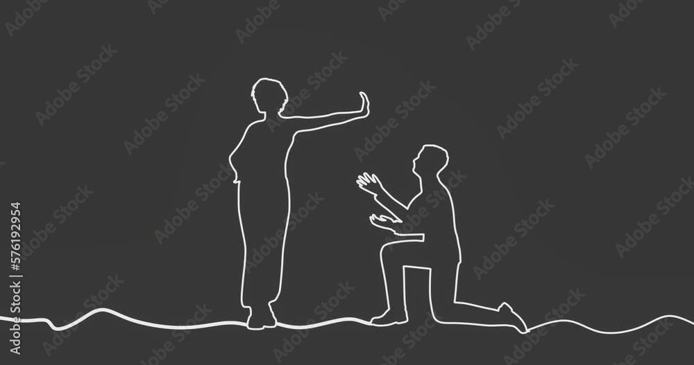 Silhouette of man in prayer pose. Man asking woman to marry or forgive ...
