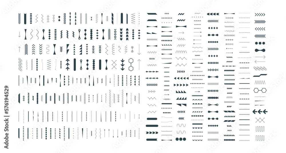 Icon set in thin line style. Collection of different graphic elements ...