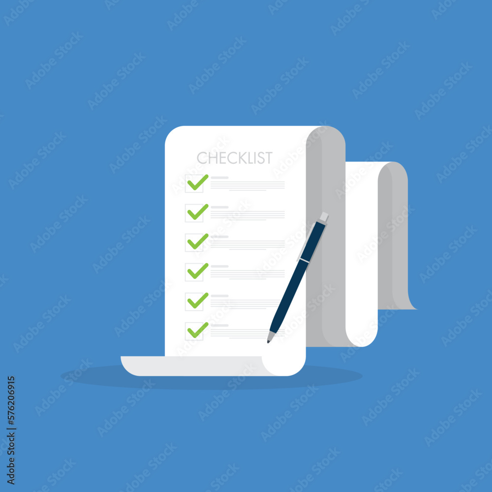 Check list document, paper check list and to do list with checkboxes ...