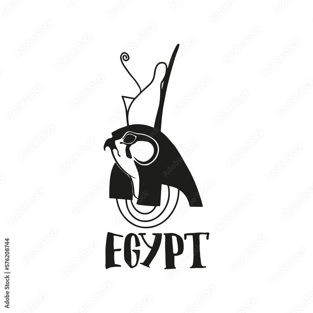 Vector hand drawn, stamp , poster logo for Egypt. Travel illustration ...