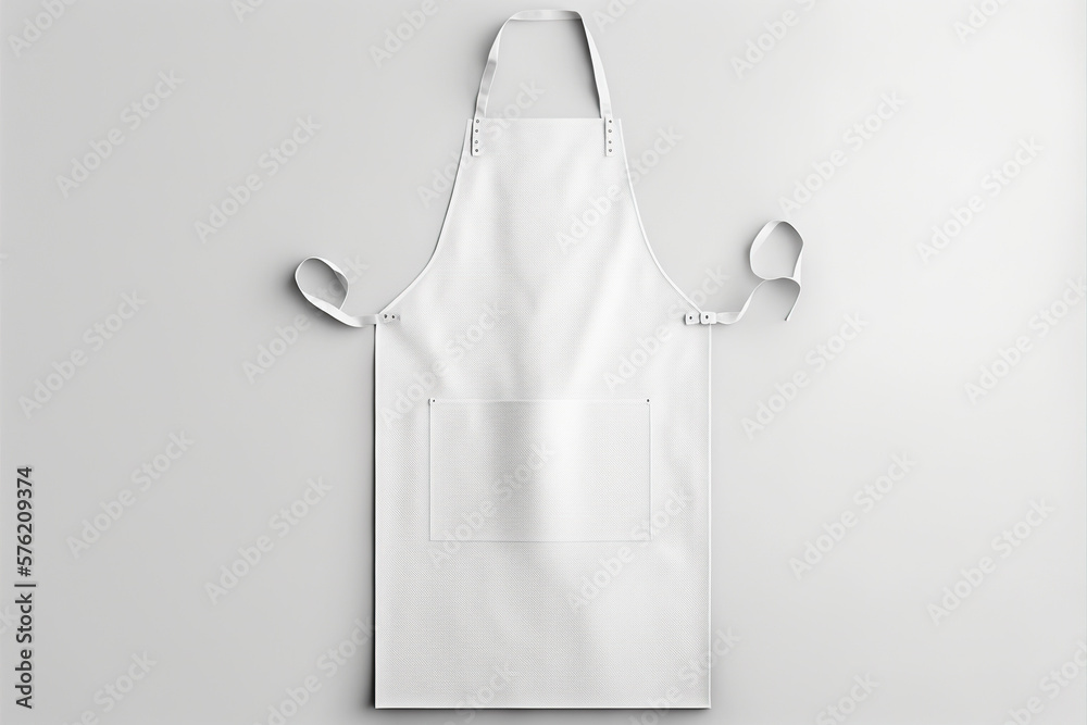 White blank apron, apron mockup on white background. Generative Ai ...