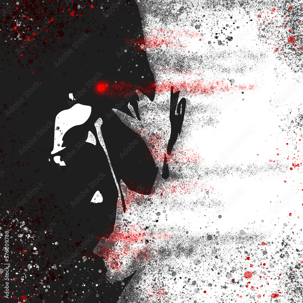 Demonic ugly face. Devil scream character. Demon or monster screaming ...