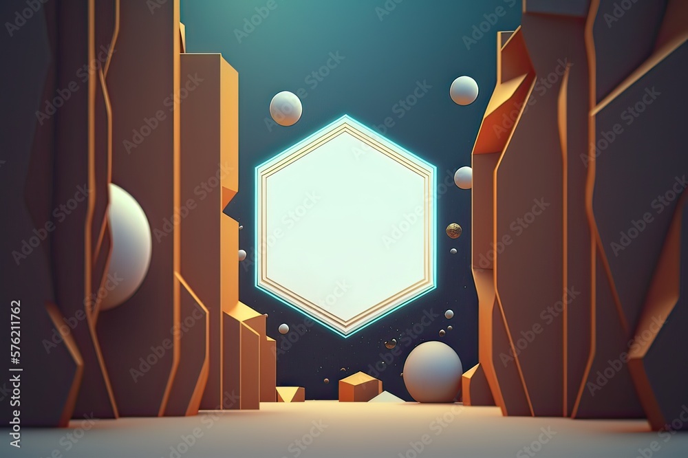 Virtual Wall with Rendered Background. Photo generative AI Stock ...