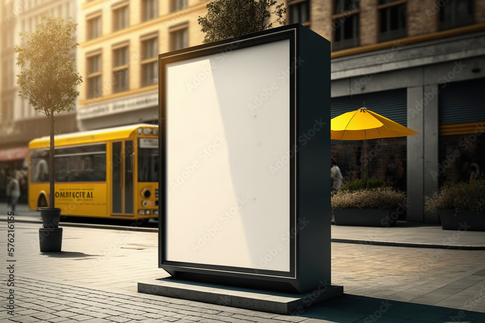 Blank empty Advertisement Mockup on Street. Genaerative Ai ilustração ...