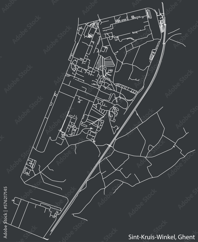 Detailed hand-drawn navigational urban street roads map of the SINT ...