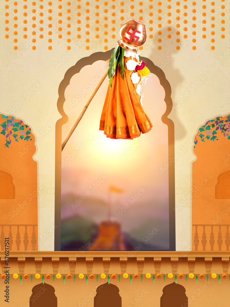 Happy Gudi Padwa. A creative, royal, vintage, classic, traditional ...