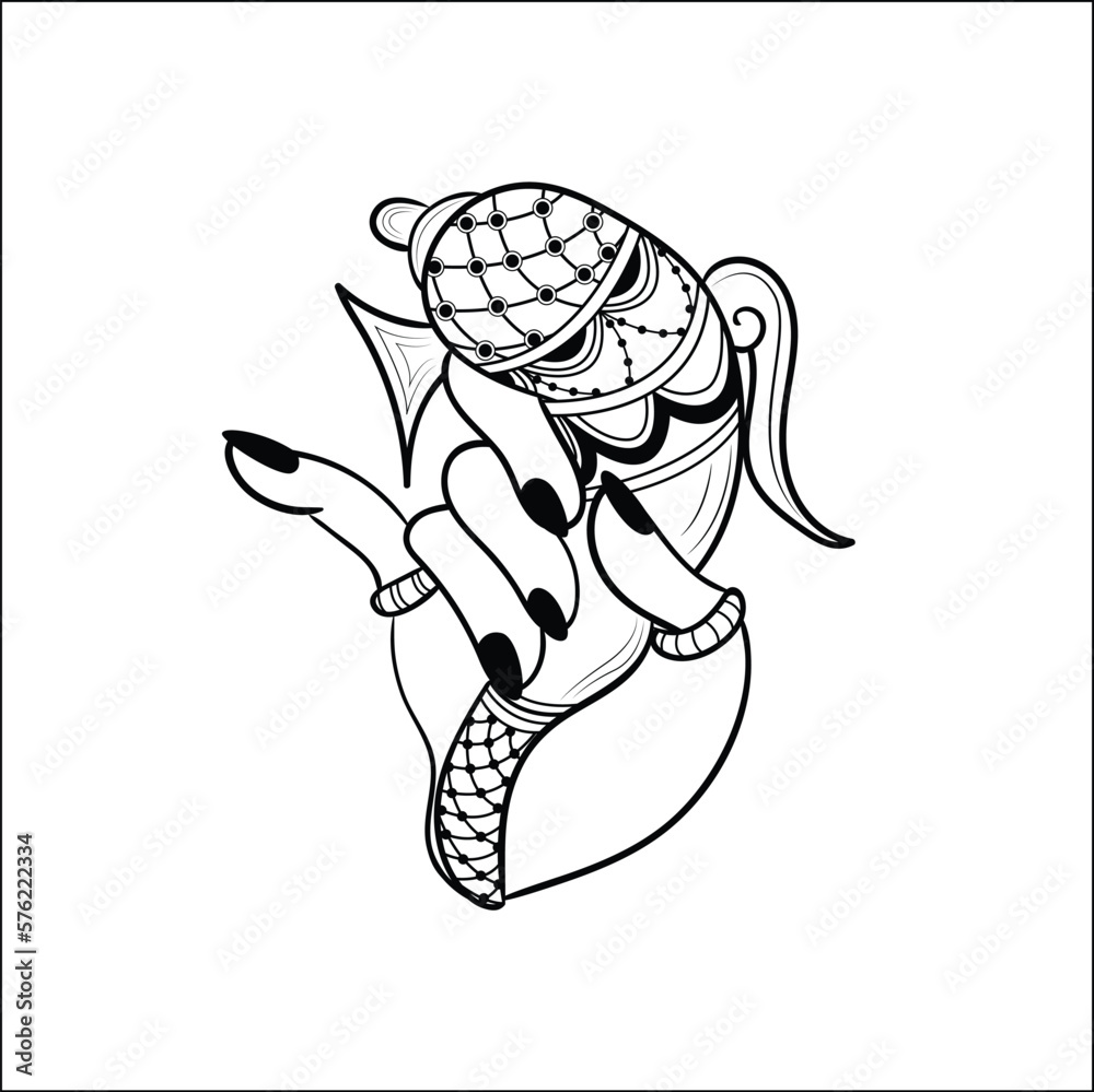 Vetor de INDIAN GOD LORD SHIVA MUSIC INSTRUMENT DAMROO IN HAND VECTOR ...