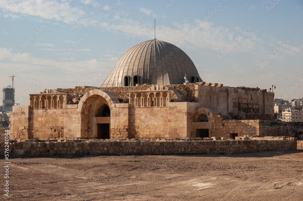 Ruins of Umayyad palace Dennis or Jarvis. "Fortress Mountain" or Jabal ...