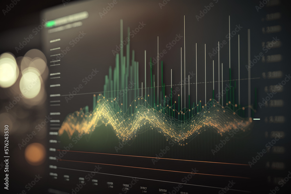 Poster Data Visualization illustrated by line graph. Generative AI ...