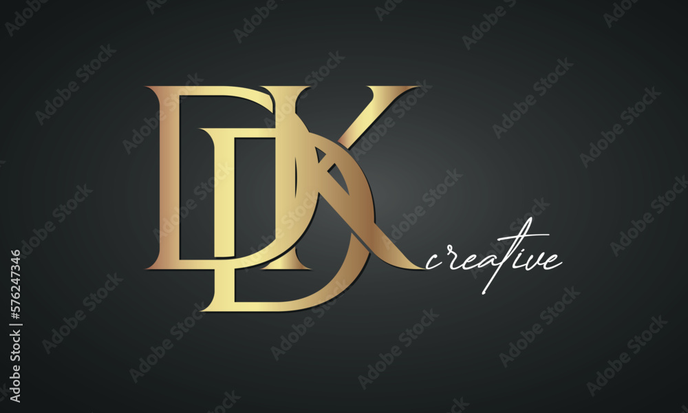 luxury letters DDK golden logo icon premium monogram, creative royal ...