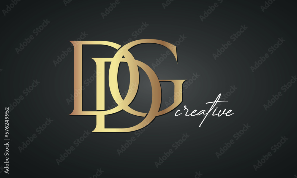 luxury letters DDG golden logo icon premium monogram, creative royal ...