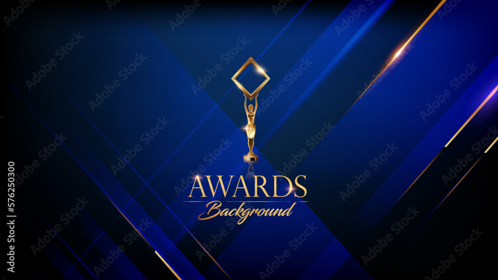 Blue and Golden Award Background. Modern Abstract Design. Anniversary ...