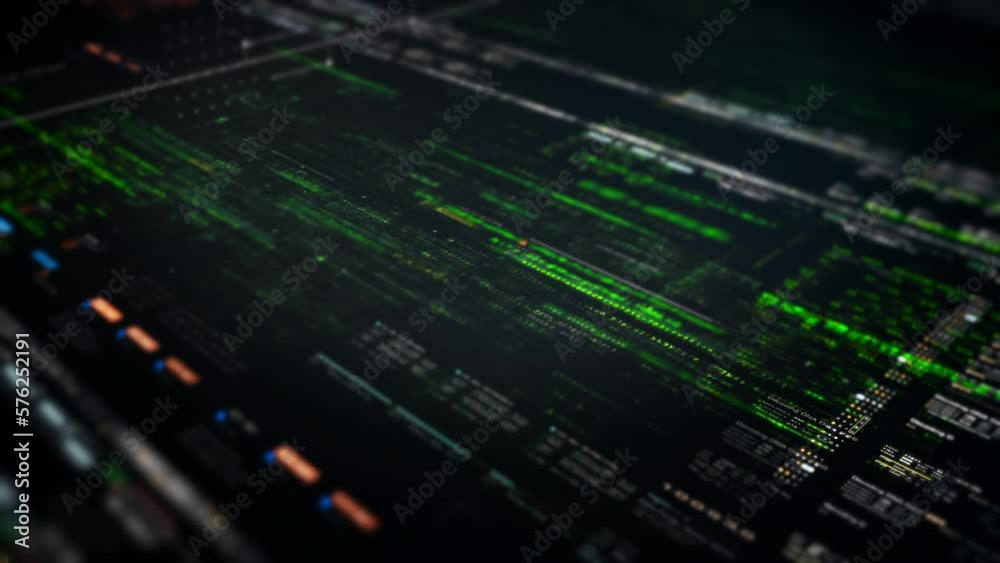 Futuristic abstract de-focus data matrix, meta, metaverse, telemetry ...