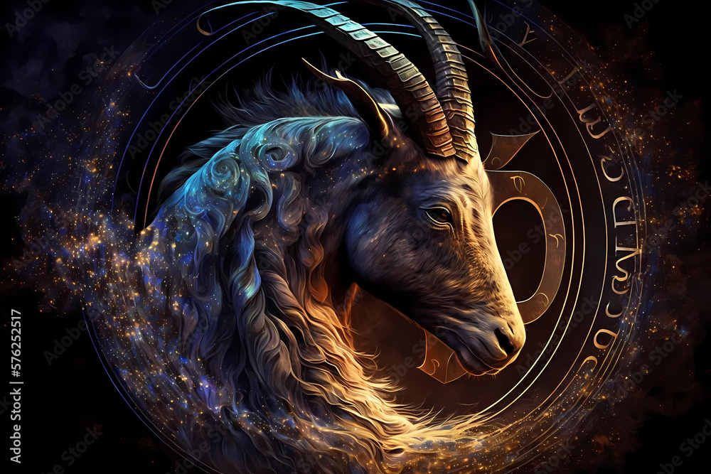 Capricorn magical zodiac sign astrology. Generative ai design. Stock ...