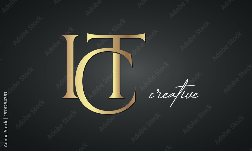luxury letters ICT golden logo icon premium monogram, creative royal ...