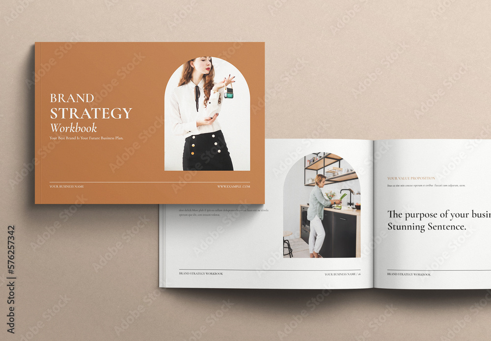 Brand Strategy Workbook Template Landscape Stock Template | Adobe Stock