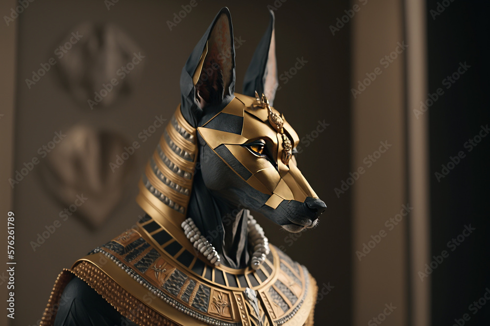 pharaoh dog in gold Generative AI Stock Illustration | Adobe Stock
