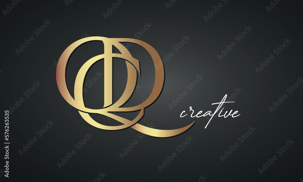 luxury letters QCD golden logo icon premium monogram, creative royal ...
