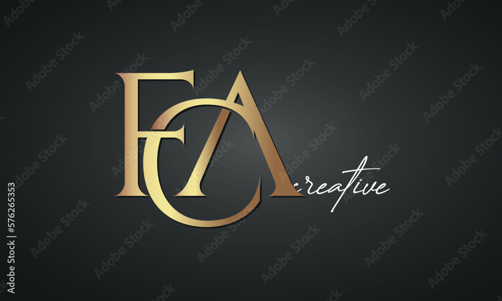 luxury letters FCA golden logo icon premium monogram, creative royal ...