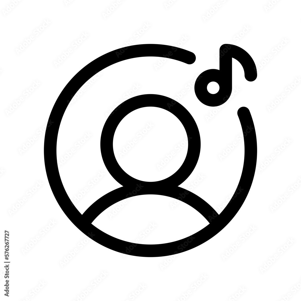 editable vector artist musician icon. black, transparent white ...
