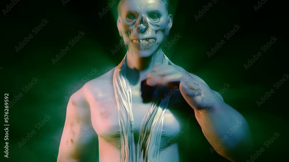 Vídeo do Stock: Generative ai animation of surreal painting of a zombie ...