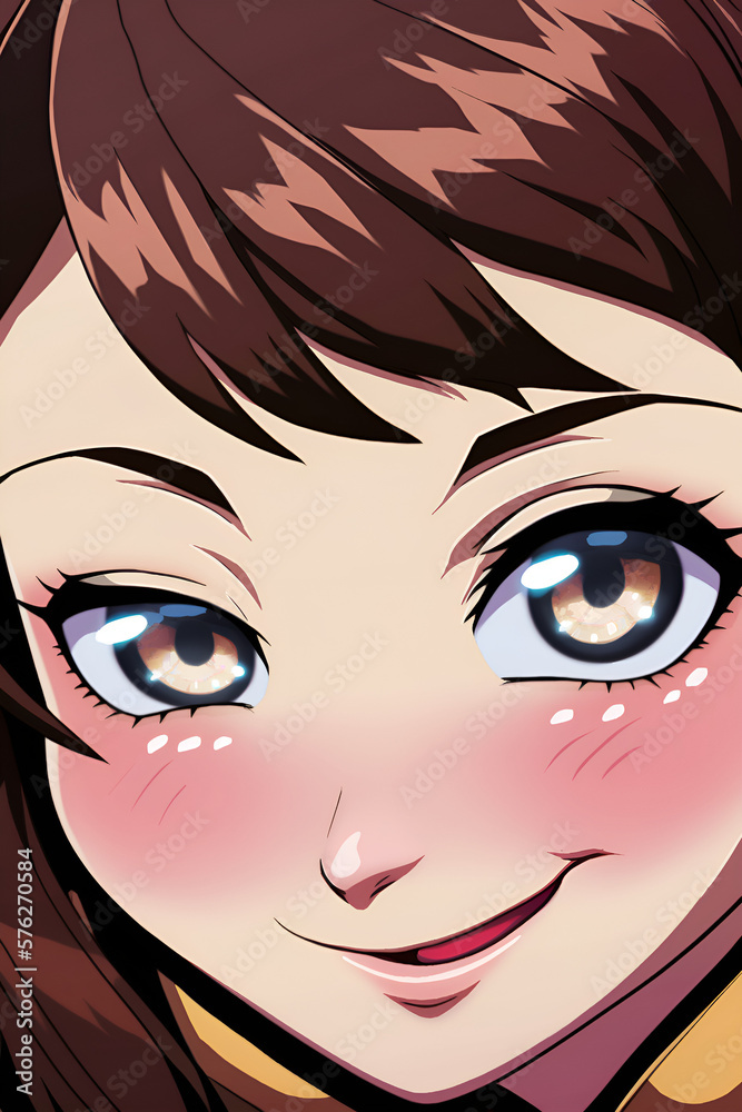 Anime Drawing Facial Expressions Of A Yandere Girl Ahegao Generative Ai Illustration Stock