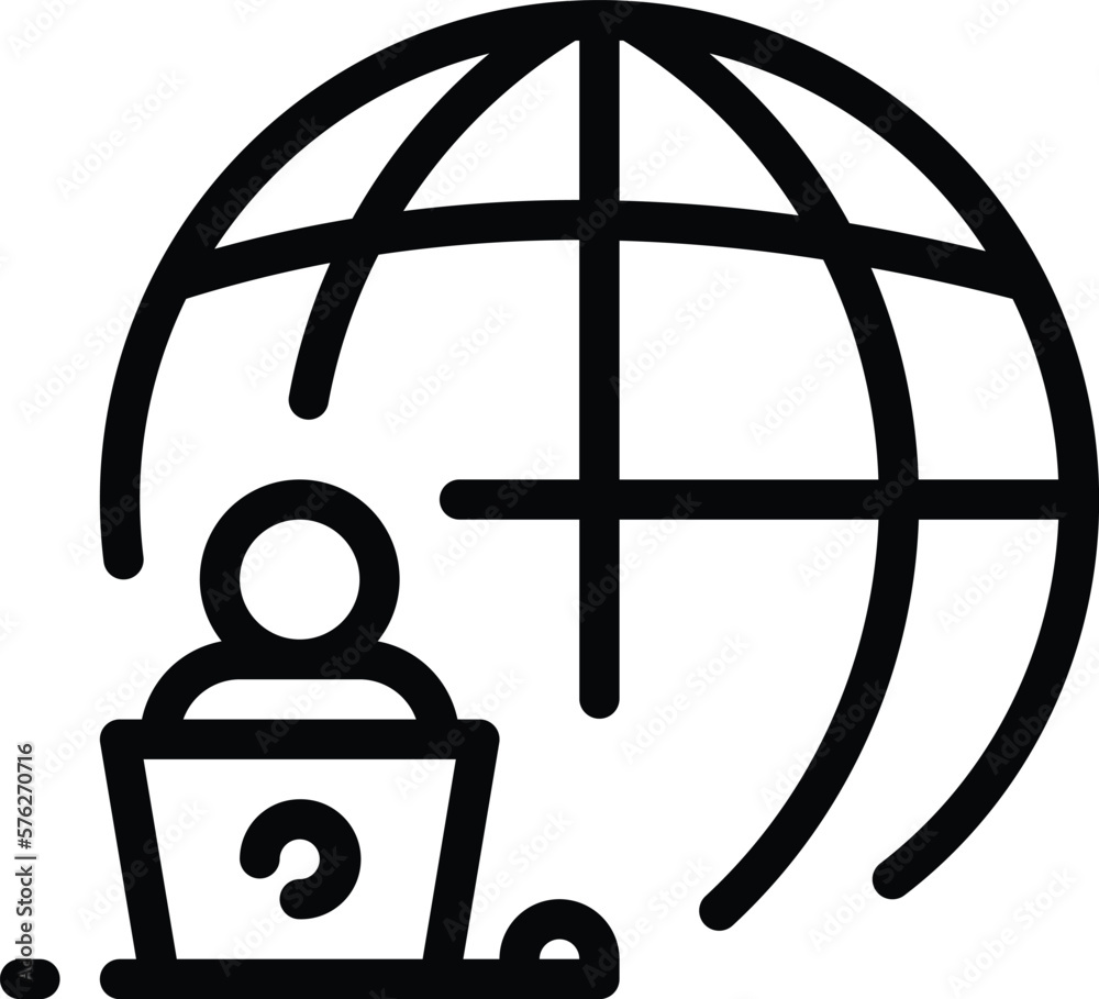 Remote Work Icon Vector: An icon vector that represents remote work ...