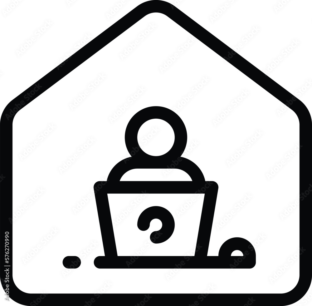 Work from Home Icon Vector: An icon vector that represents work from ...