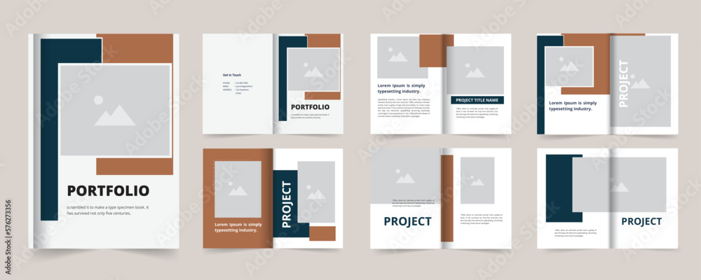 Professional unique magazine or portfolio design with cover page Stock ...