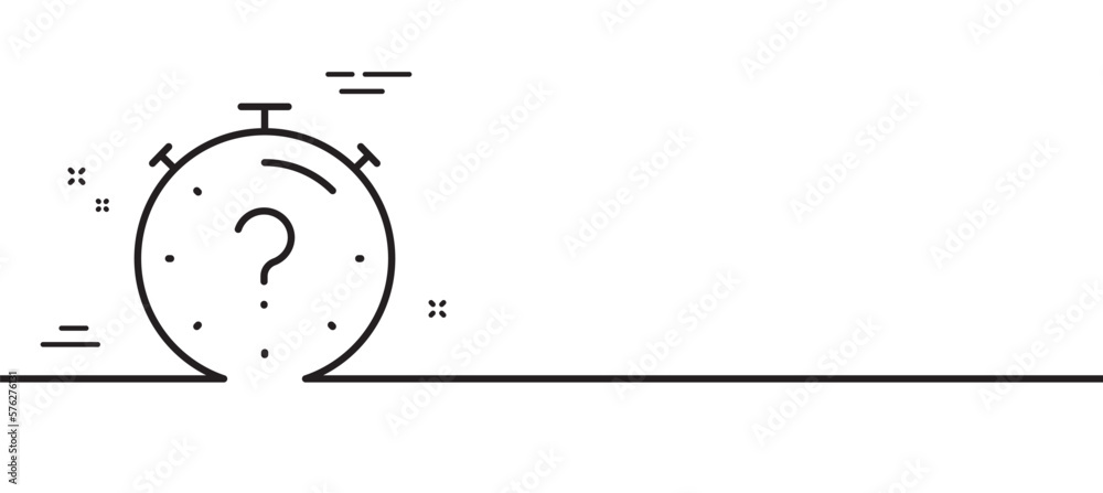 Quiz line icon. Timer with question mark. Faq time symbol. Minimal line ... Quiz line icon. Timer with question mark. Faq time symbol. Minimal line ...