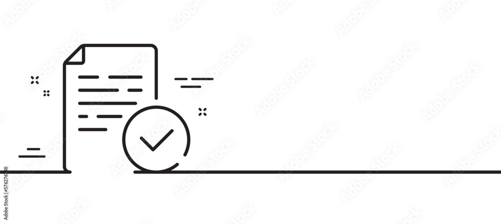Compliance line icon. Approved test sign. Compliant certificate symbol ...