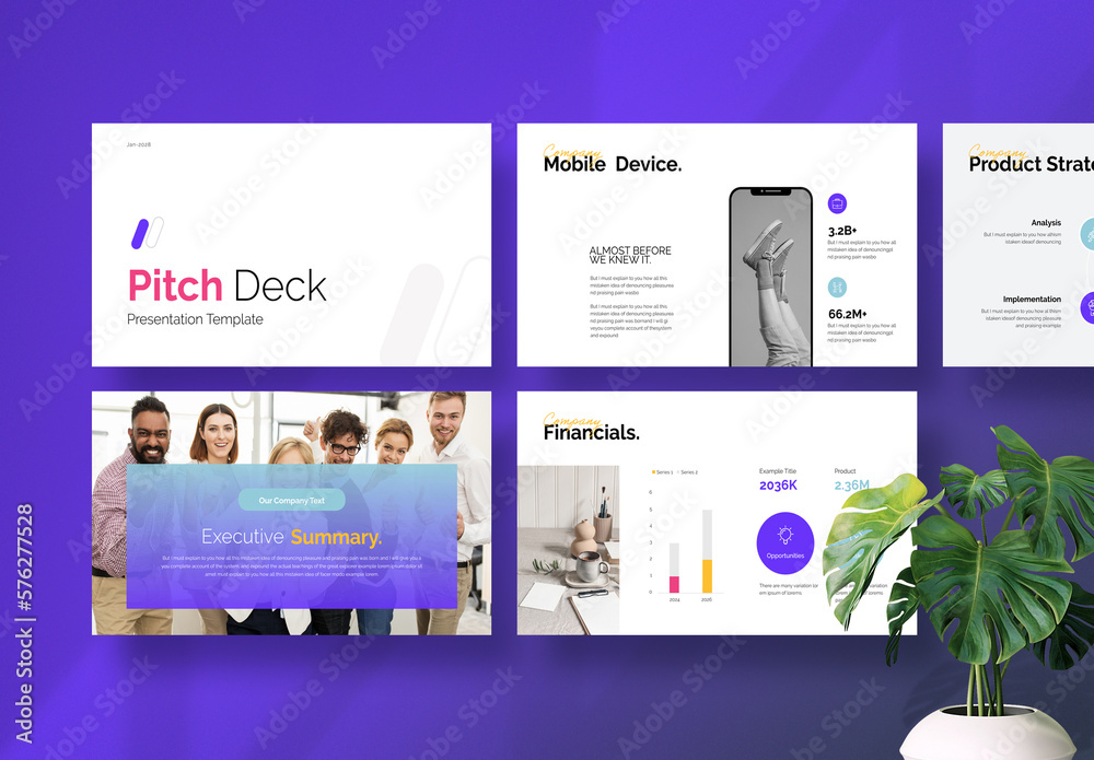 Pitch Deck Presentation Layout Stock Template | Adobe Stock