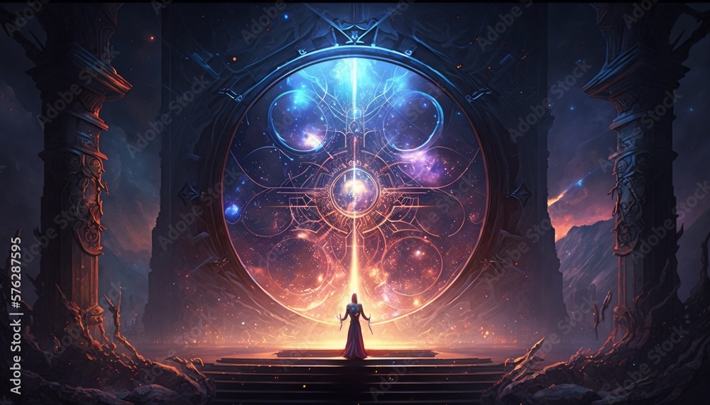 Enchanted Altar in a Fantasy World. Ritual Concept. Generative AI ...