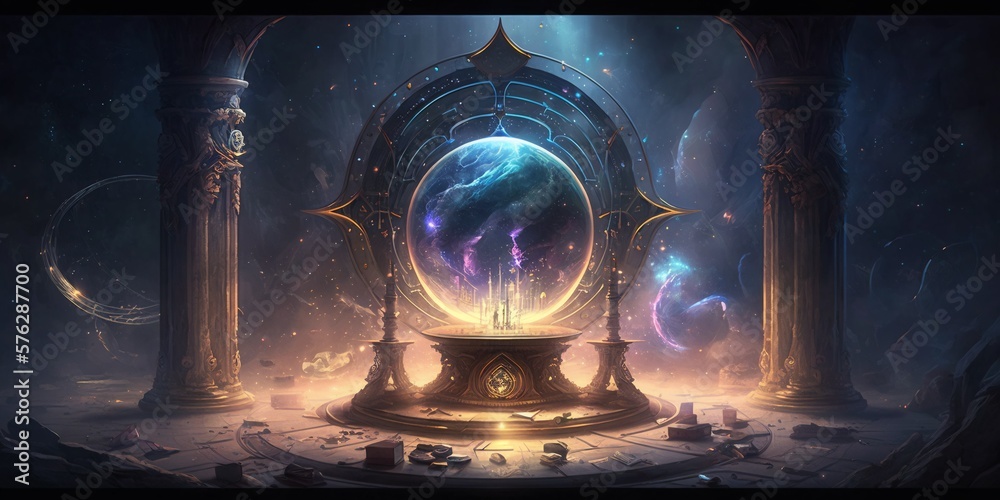 Enchanted Altar in a Fantasy World. Ritual Concept. Generative AI ...