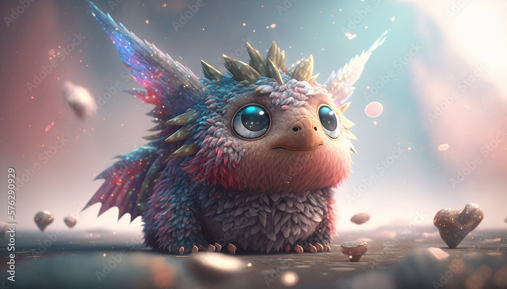 Vibrant and Playful Fantasy Creature in a Colorful World. Generative AI ...
