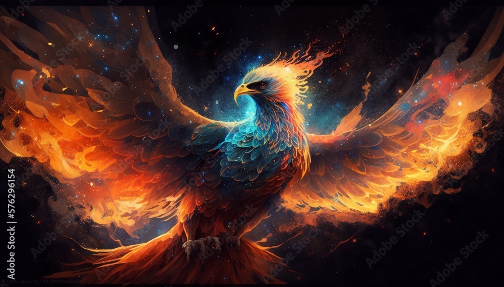 Phoenix on Fire: A Symbol of Transformation and Resilience. Generative ...