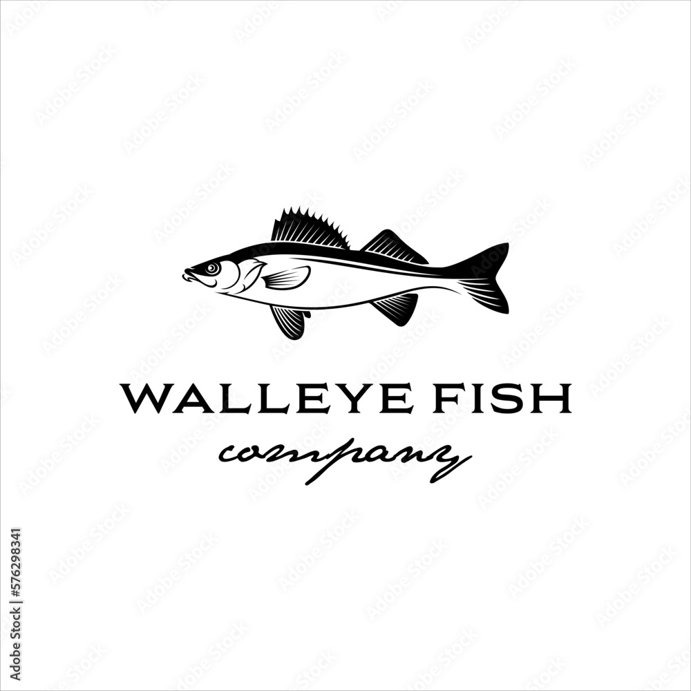 Walleye fish with a classic and masculine design style Stock Vector ...
