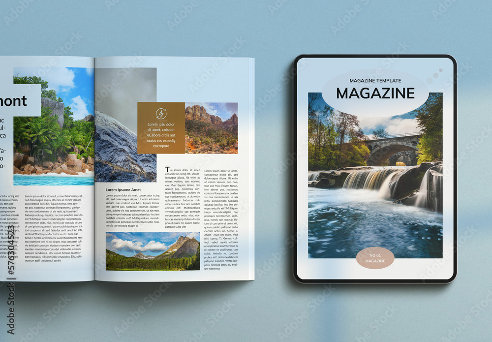 Magazine Layout Stock Template | Adobe Stock