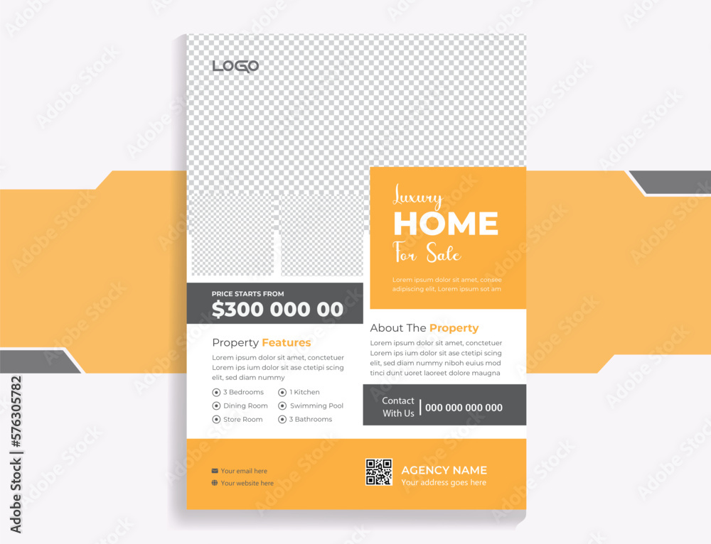 Luxury real estate flyer in A4 with unique design colorful,Modern ...