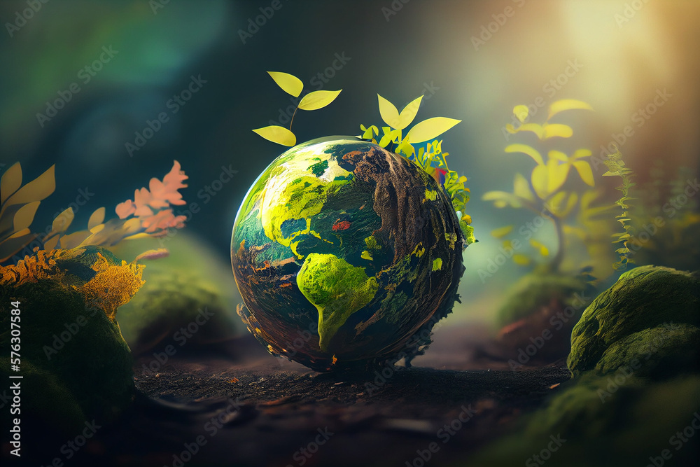 World environment and earth day concept with colorful eco friendly ...