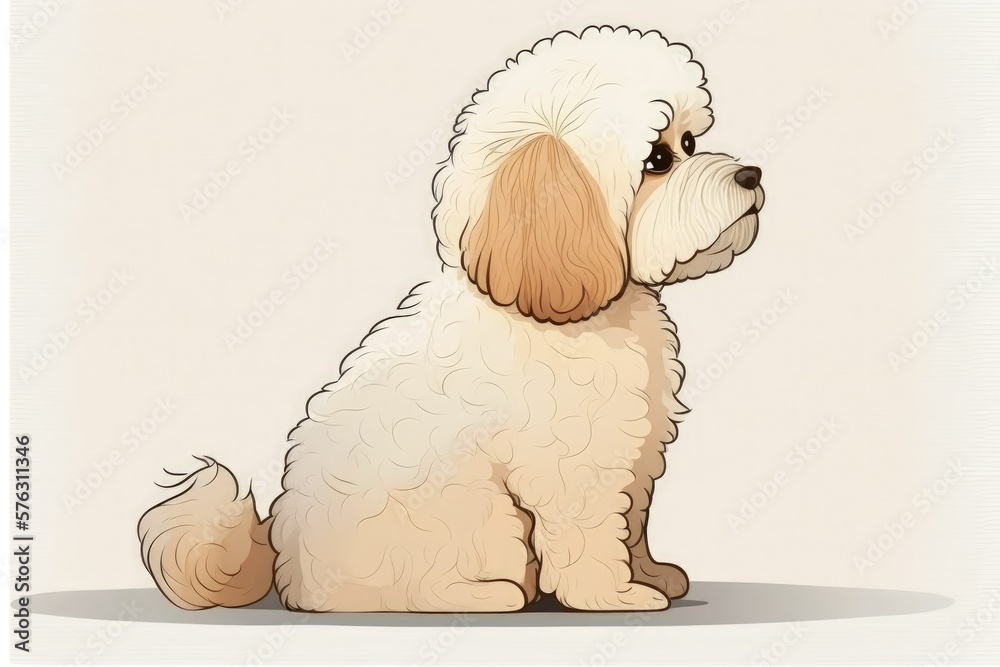 Maltipoo dog puppy in profile, posing, isolated on white. Generative AI ...