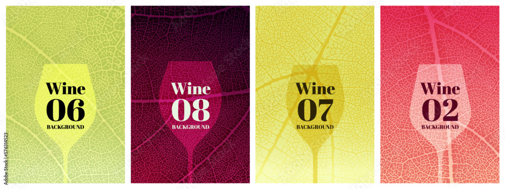 Templates with vine leaf texture background with wine colors and wine ...