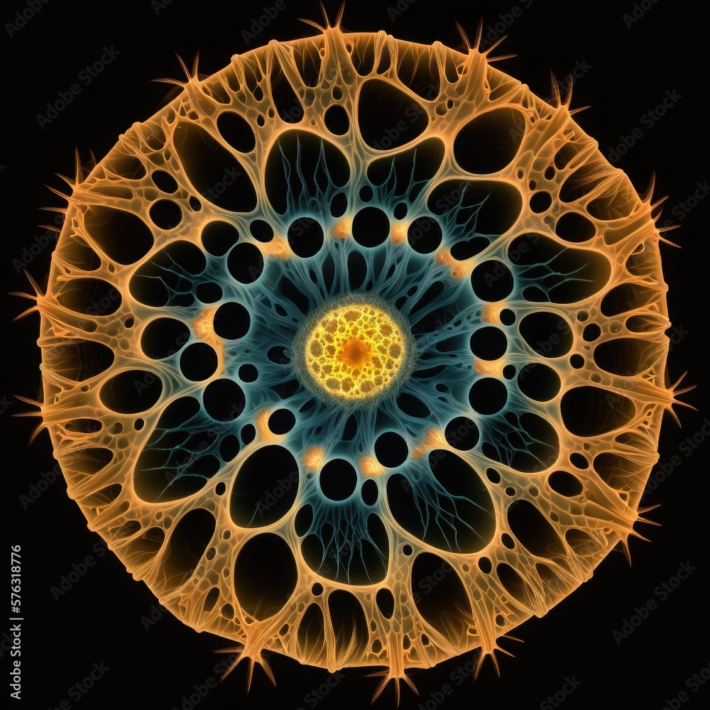 Imaginary astrocyte, glial cell or large neuron in cell culture. Close ...