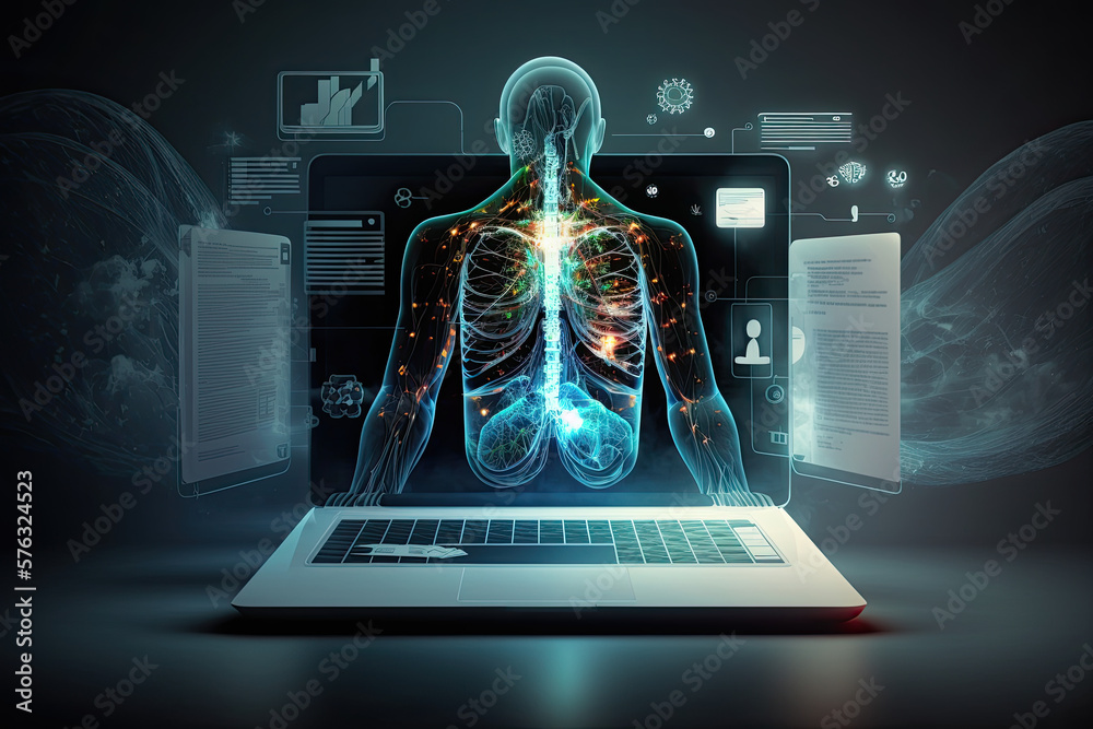 Medical imaging, x-ray, skeletal, technology scanning body, skeleton ...