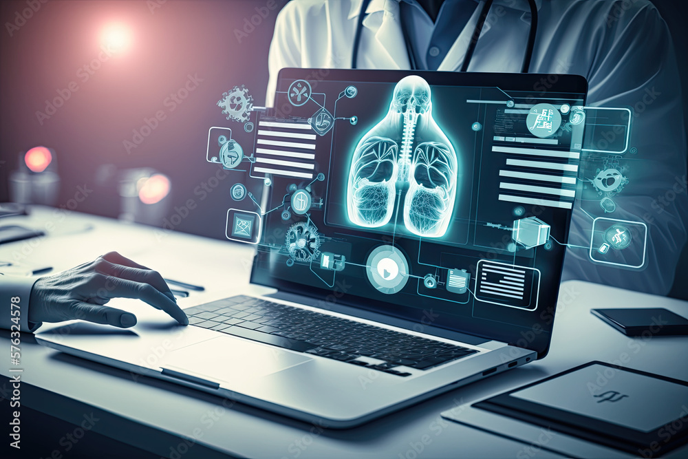 Medical imaging, x-ray, skeletal, technology scanning body, skeleton ...