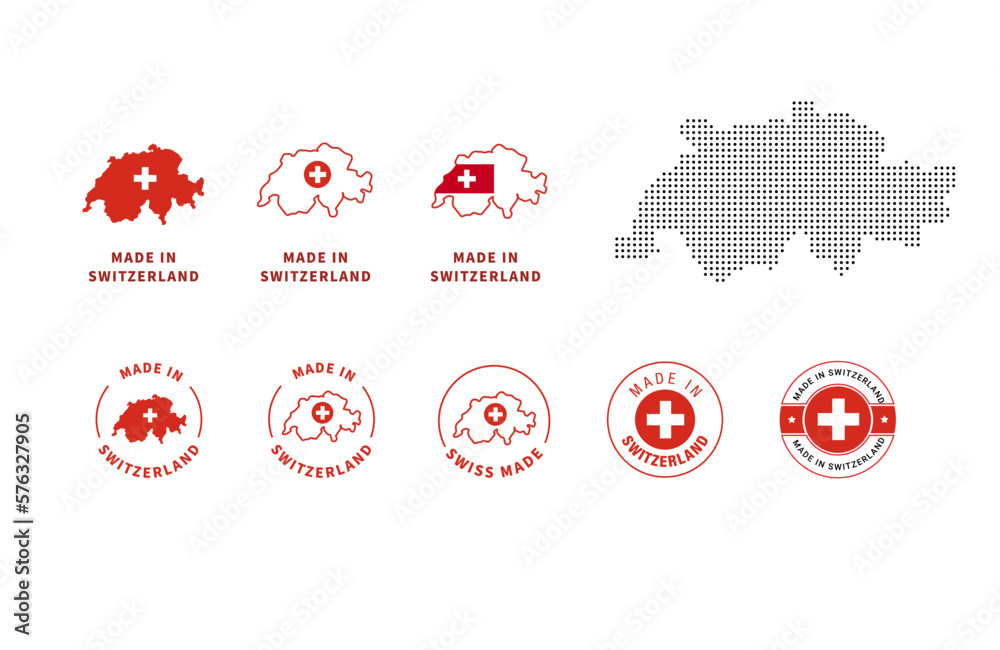 Made in Switzerland icon. Swiss-Made vector badges. Stock Vector ...