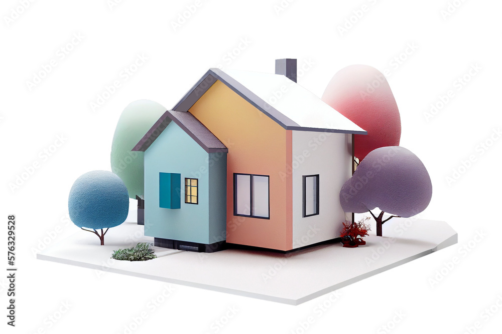Mini house model. Real estate concept. illustration. Stock Illustration ...