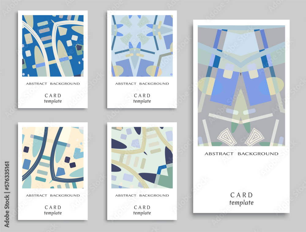 Card or Invitation. Vector abstract geometric background set. Art ...