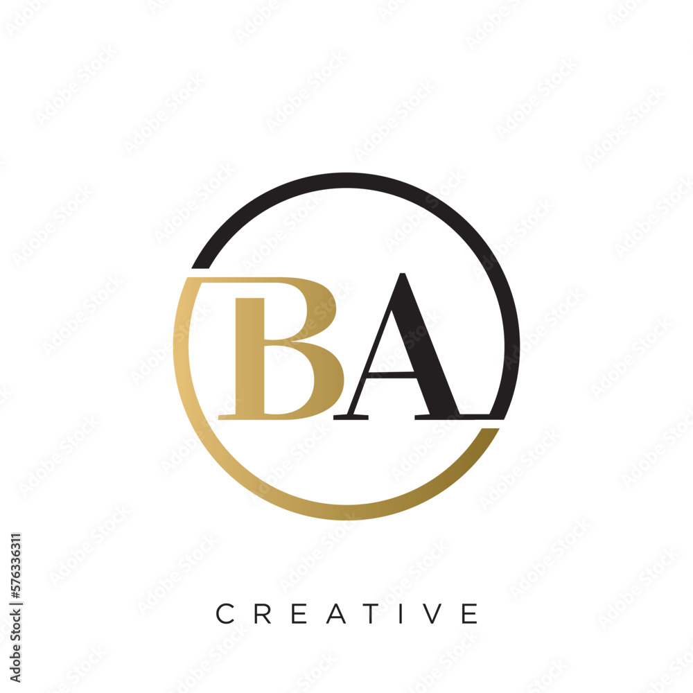 ba logo design vector icon luxury premium Stock Vector | Adobe Stock